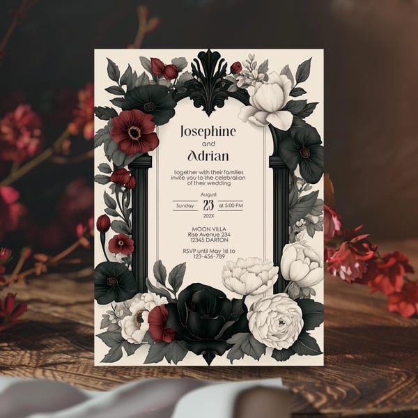 Goth Wedding Invitation - Etsy
