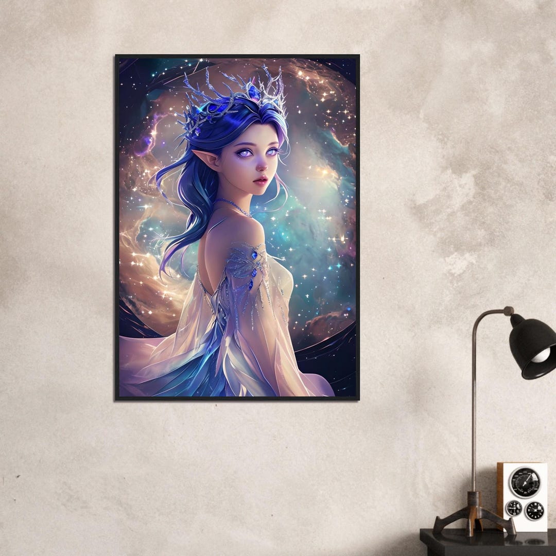 Elven Princess Portrait Framed Poster Ethereal Fantasy Wall Art ...
