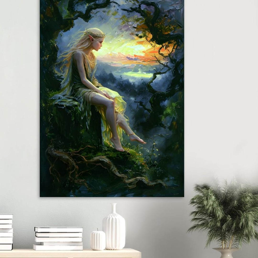 Elven Princess Wall Art | Magical Forest Scene | Fantasy Lover Gift - Etsy