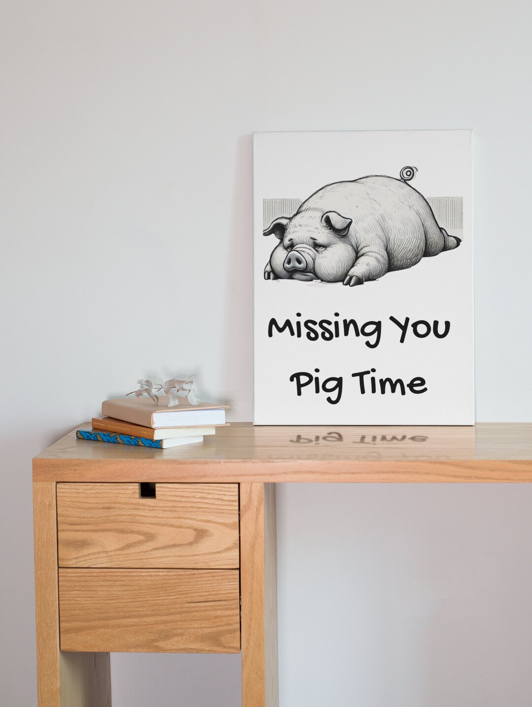 Pig. Missing You Pig Time. Word Joke Poster.animal Wall Art, Printable ...