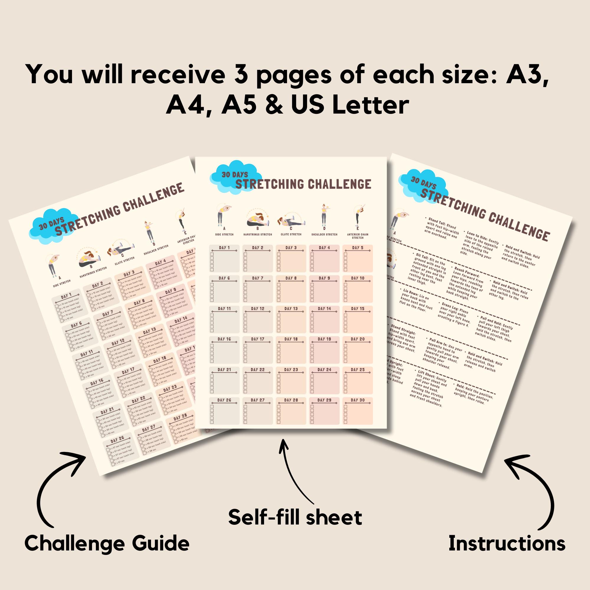 30 Day Stretching Challenge for Flexibility & Strength | Daily Workout ...