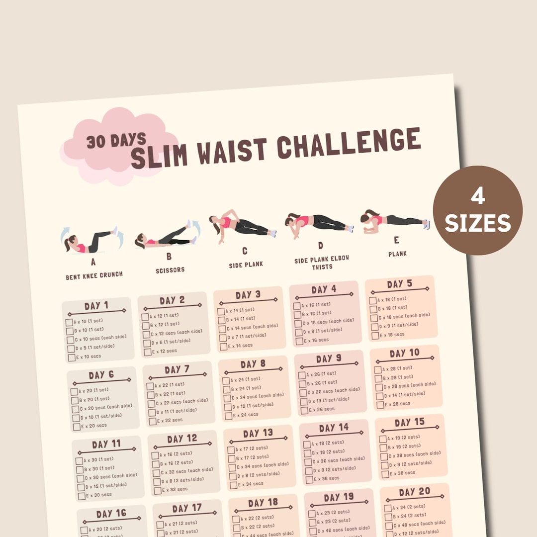 Ab Challenge | 30 Day Slim Waist Challenge | Digital Home Workout ...