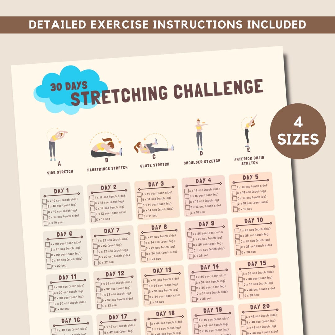 30 Day Stretching Challenge for Flexibility & Strength | Daily Workout ...