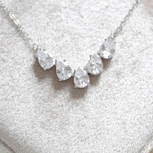 Simple Rose Gold Bridal Necklace Bridal Jewelry Crystal - Etsy