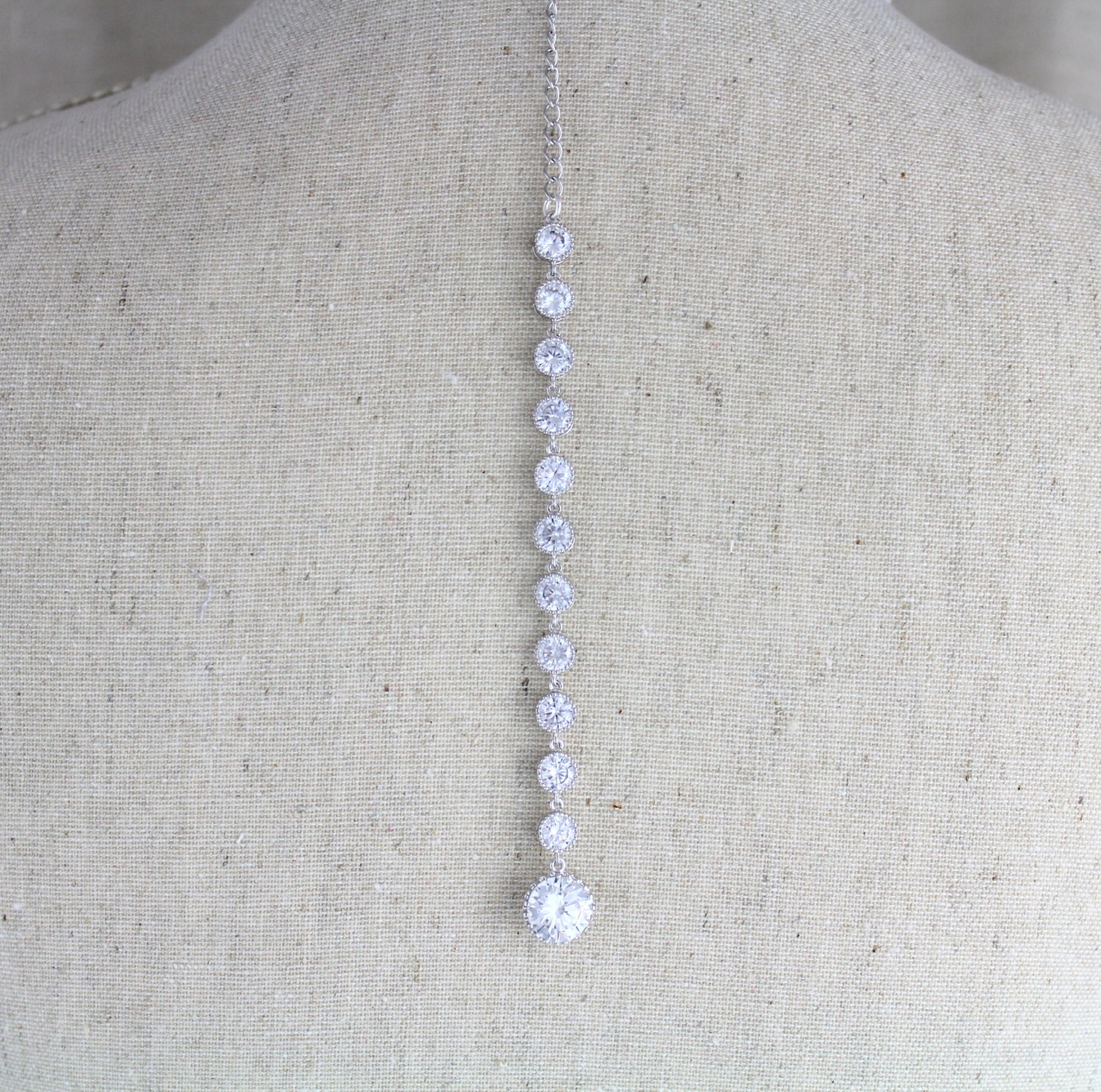 Crystal Backdrop Necklace Bridal Back Drop Necklace Statement - Etsy ...