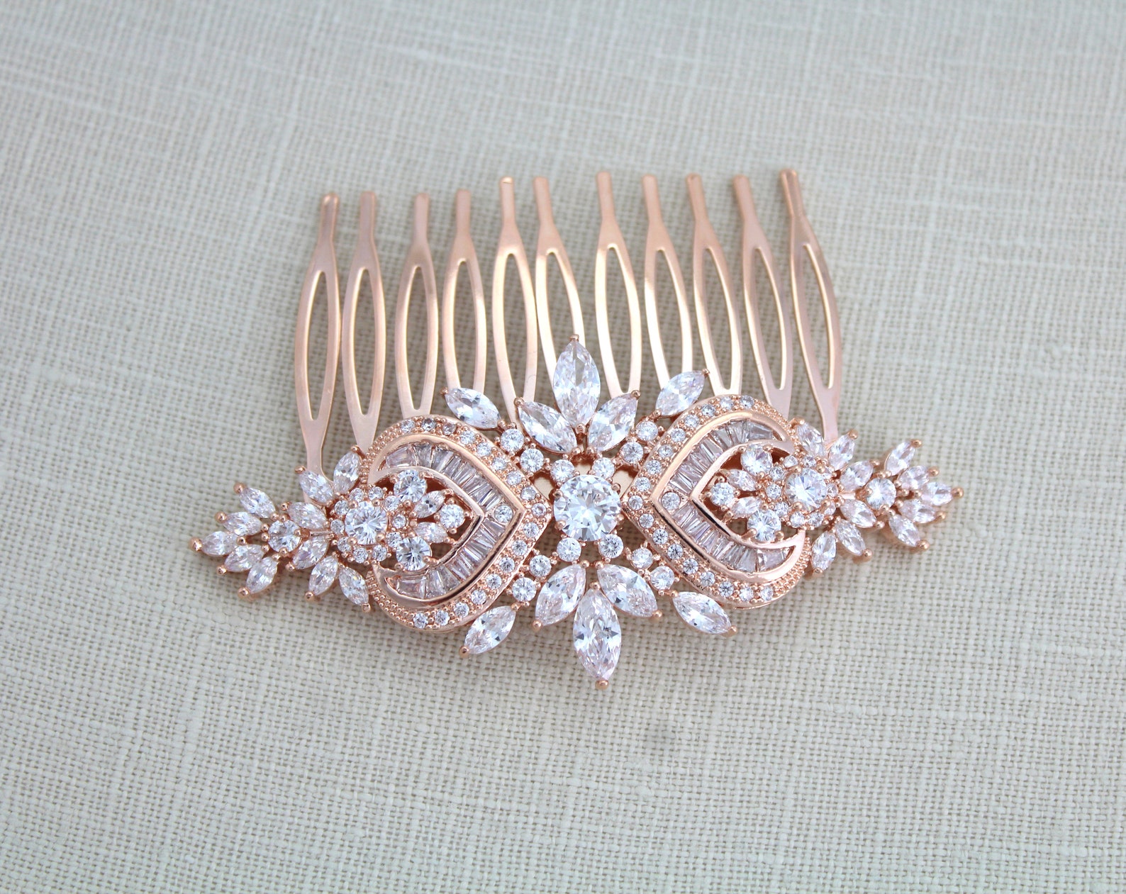 Rose Gold Hair Comb Wedding Hair Accessory Bridal Hair Comb Wedding ...