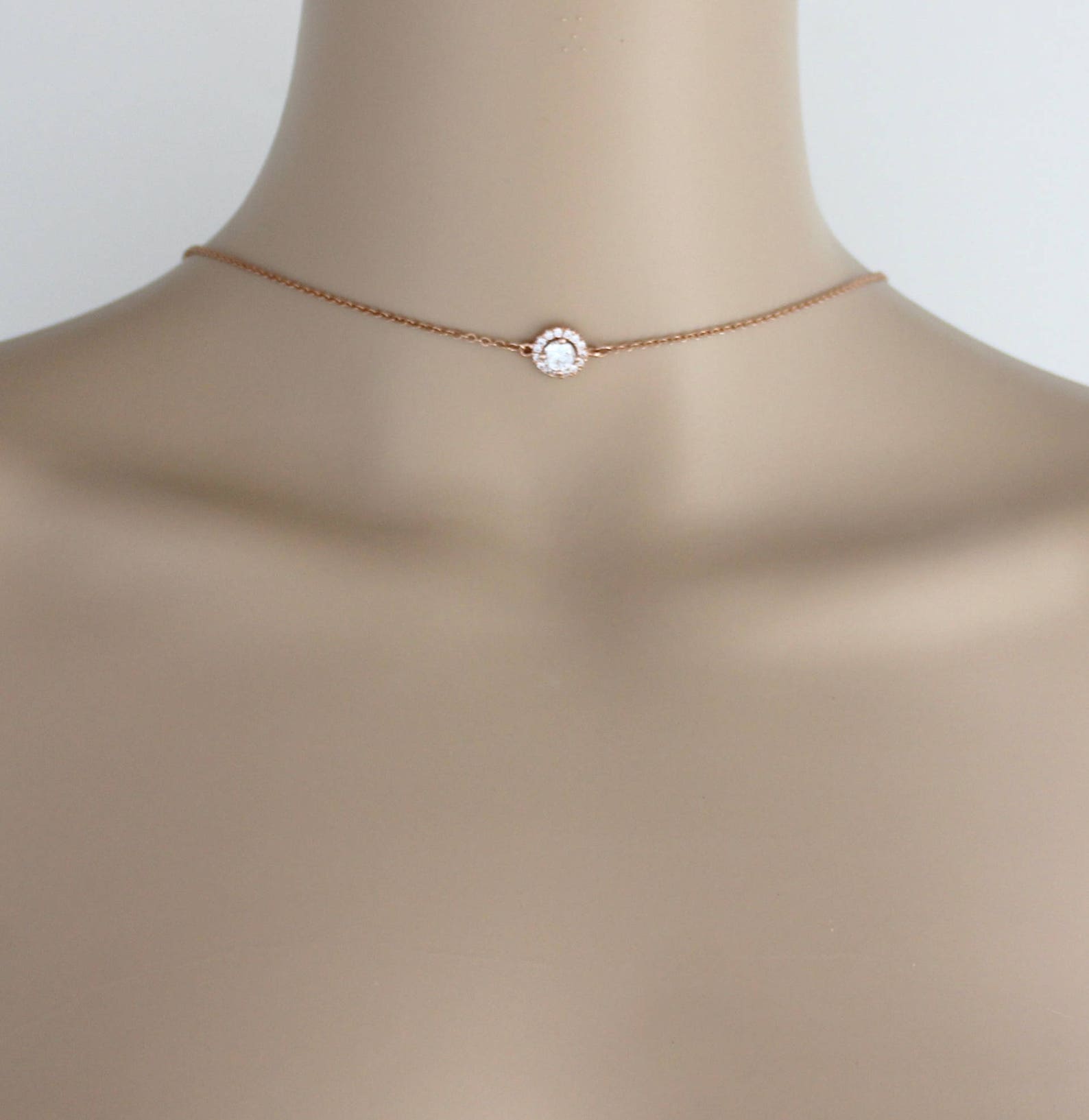 Rose Gold Back Necklace Back Drop Necklace Bridal Necklace - Etsy