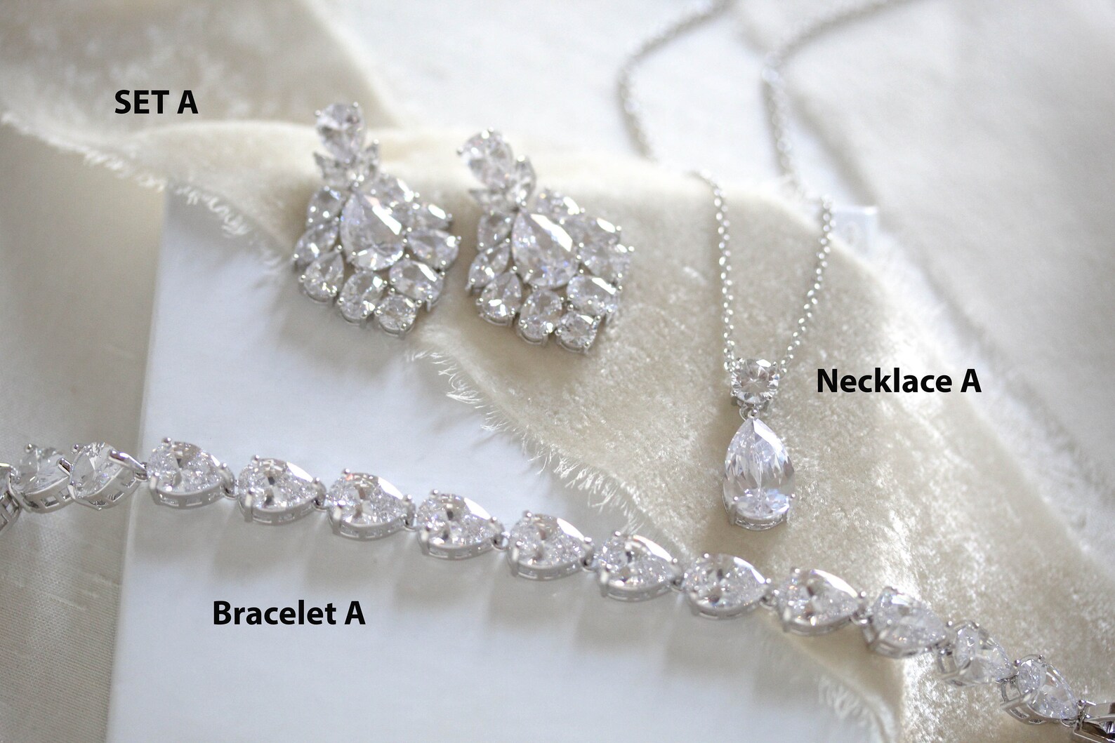 Rose Gold Bridal Necklace Set, Bridal Jewelry Set, Rose Gold Earrings ...