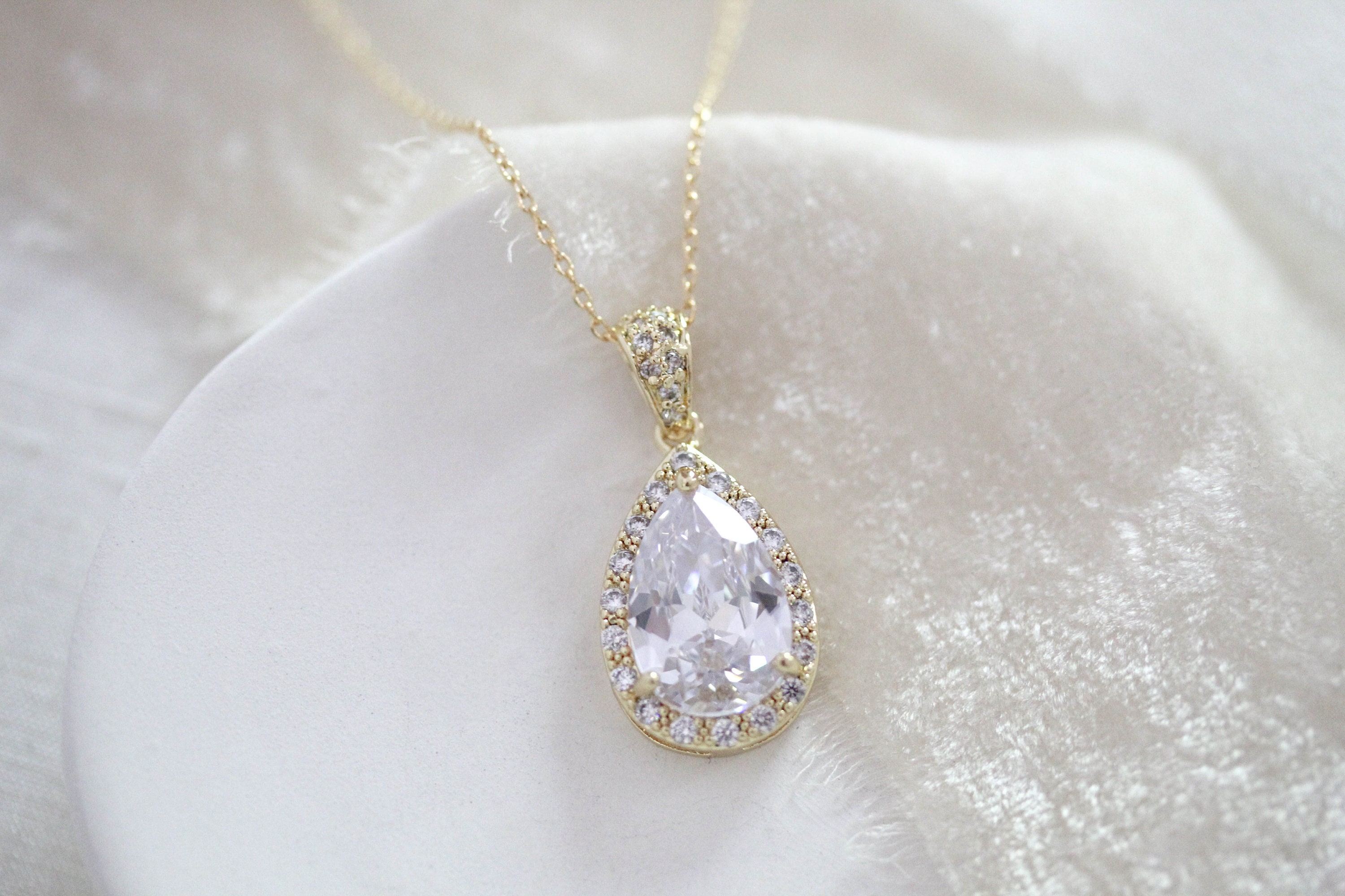 Rose gold Bridal necklace Crystal Wedding necklace Rose gold | Etsy