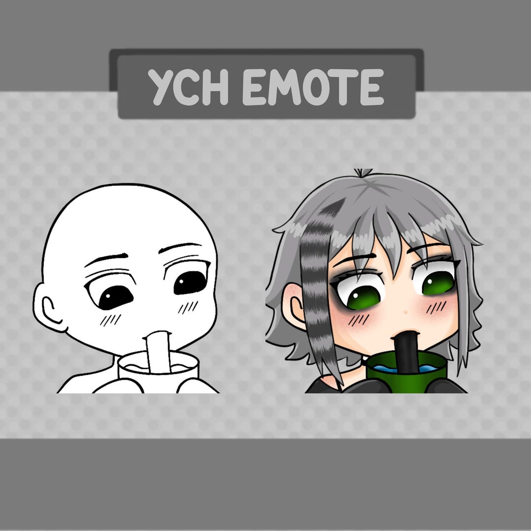 YCH Custom Hydrate, Sipping Emote for Twitch Streamers, Vtubers - Etsy