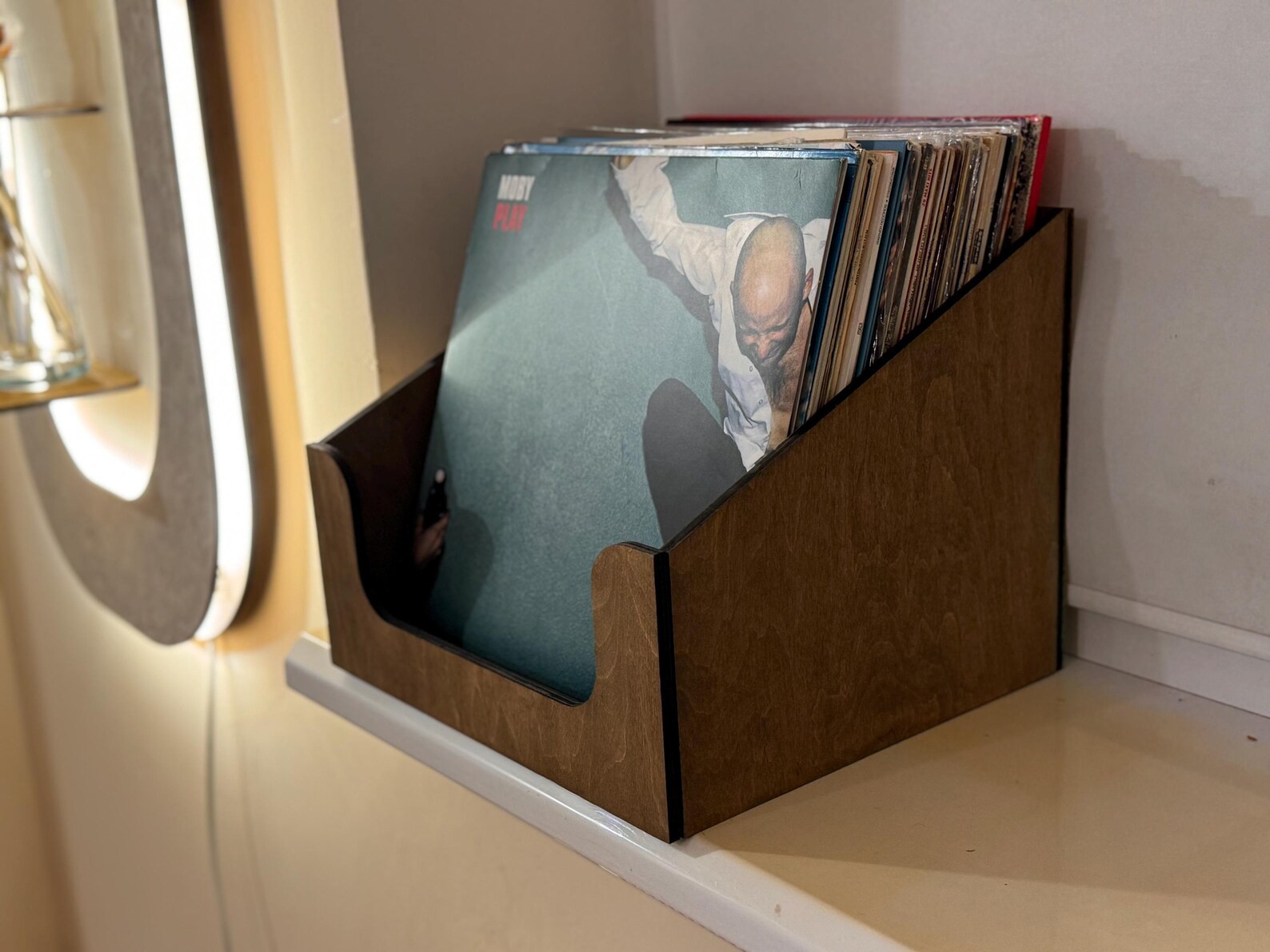 Modern Vinyl Record Stand 33x30x28 Cm (13x11.8x11 Inches), Birch ...