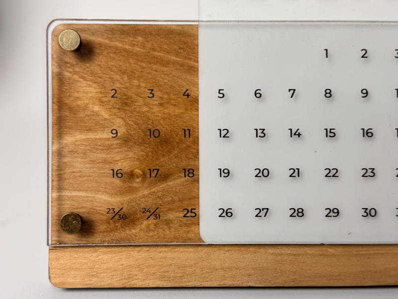 Wooden Desk Eternal Calendar 9.8x4.7 Wood Perpetual Calendar Office ...