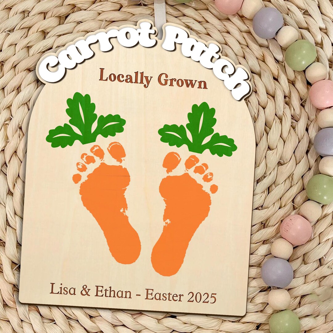 Personalized Carrot Patch Footprint Keepsake, Baby's First Easter ...