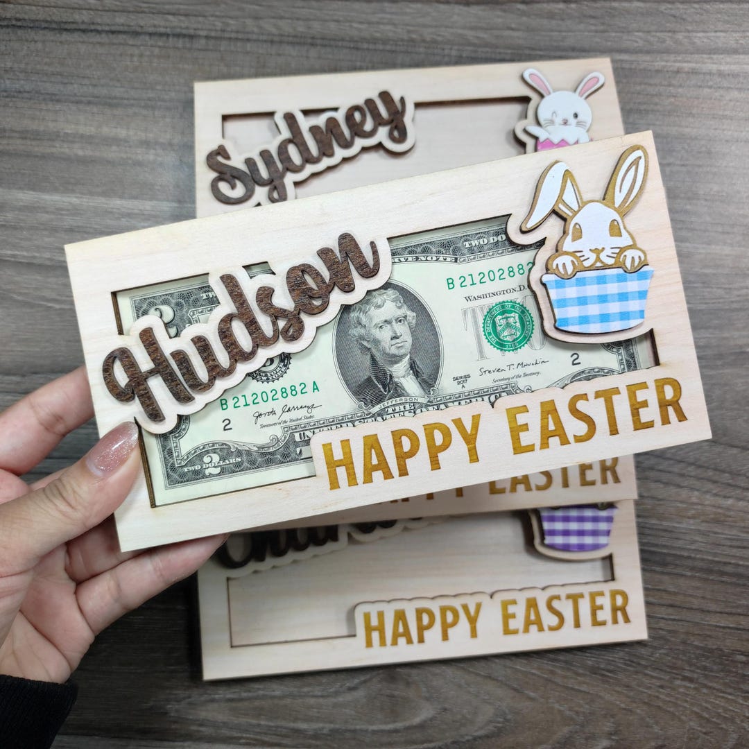 Custom Easter Bunny Money Holder, Easter Gift, Children’s Easter Decor ...