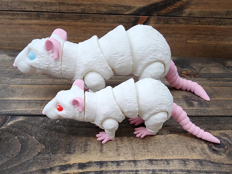 Articulated Rat Fidget Toy: Customizable 3D Printed Flexi Pet - Etsy