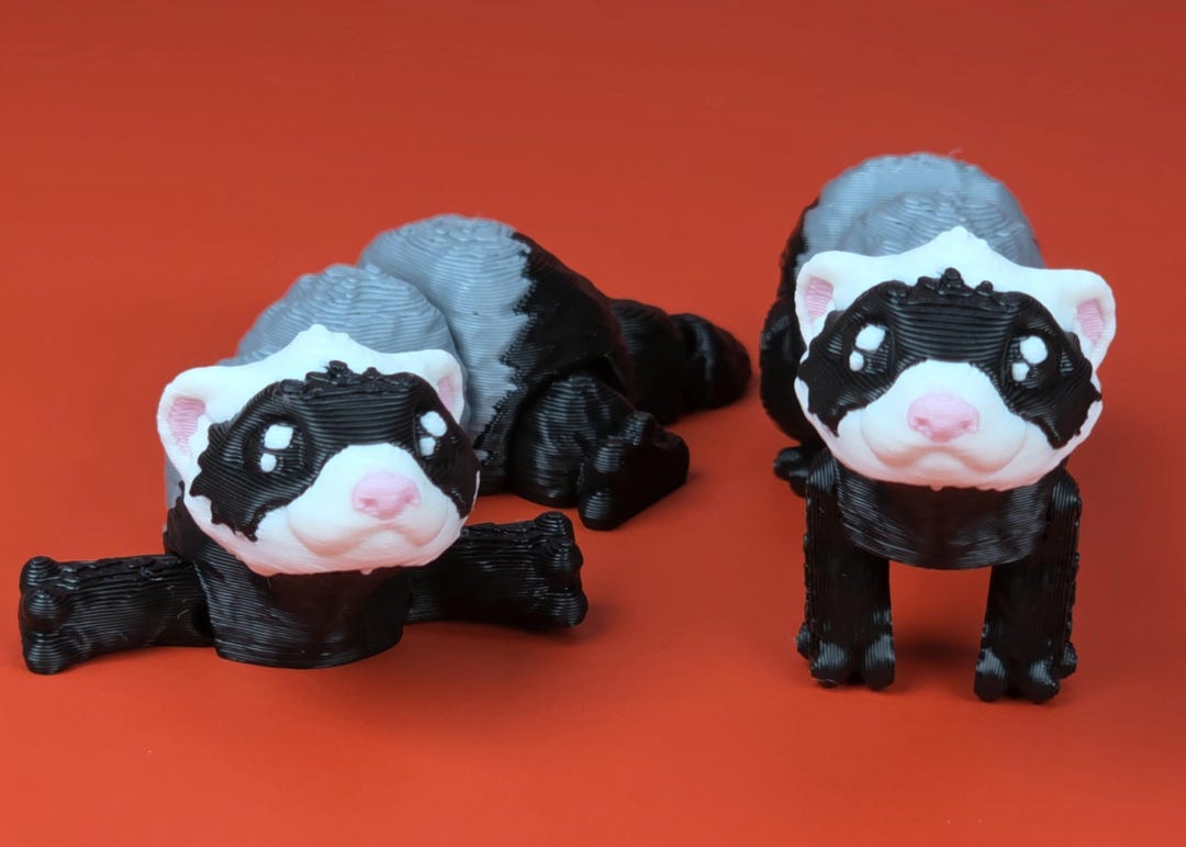 Mini Ferret - 3D Printed Realistic Animal Figurine - Customizable and ...