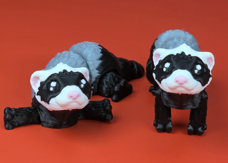 Mini Ferret - 3D Printed Realistic Animal Figurine - Customizable and ...