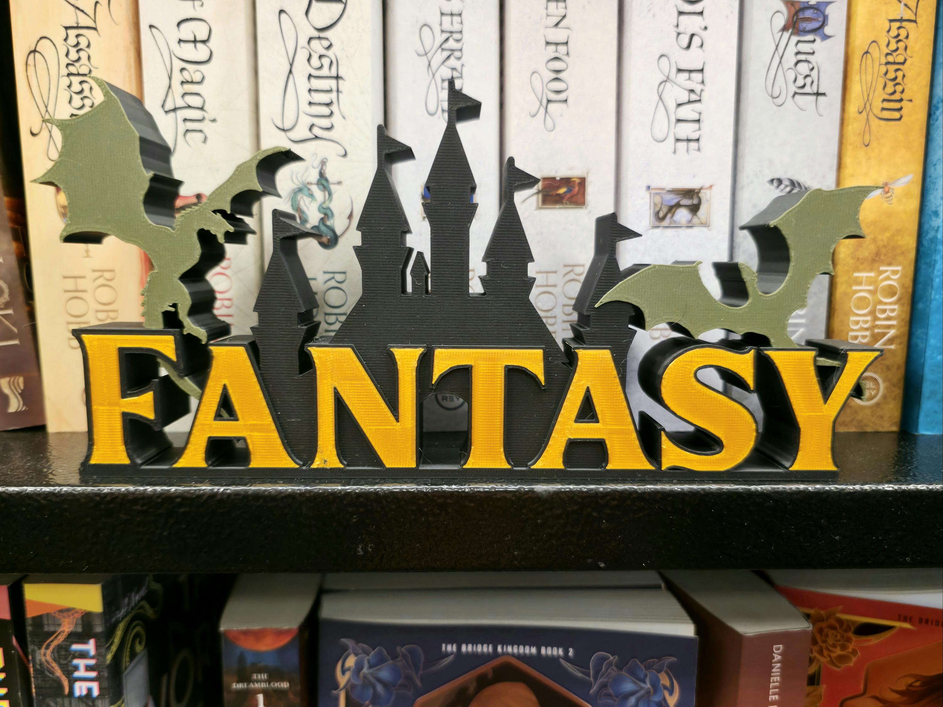 Fantasy Bookshelf Sign - 3D Printed Reader Book Decor - Reading Nook ...
