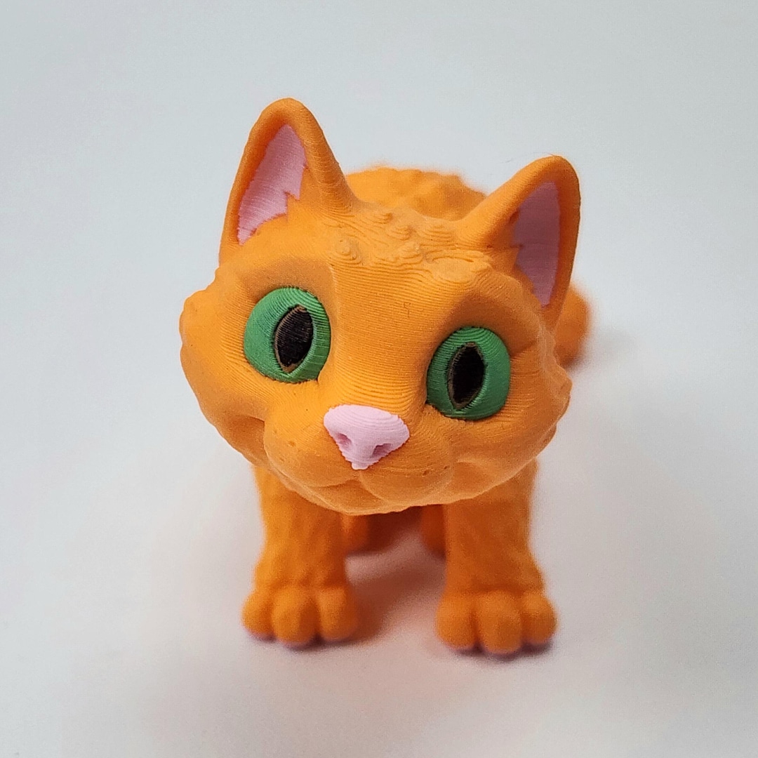 Mini Cat - Articulated Realistic Flexi - Customizable 3D Printed Fidget ...