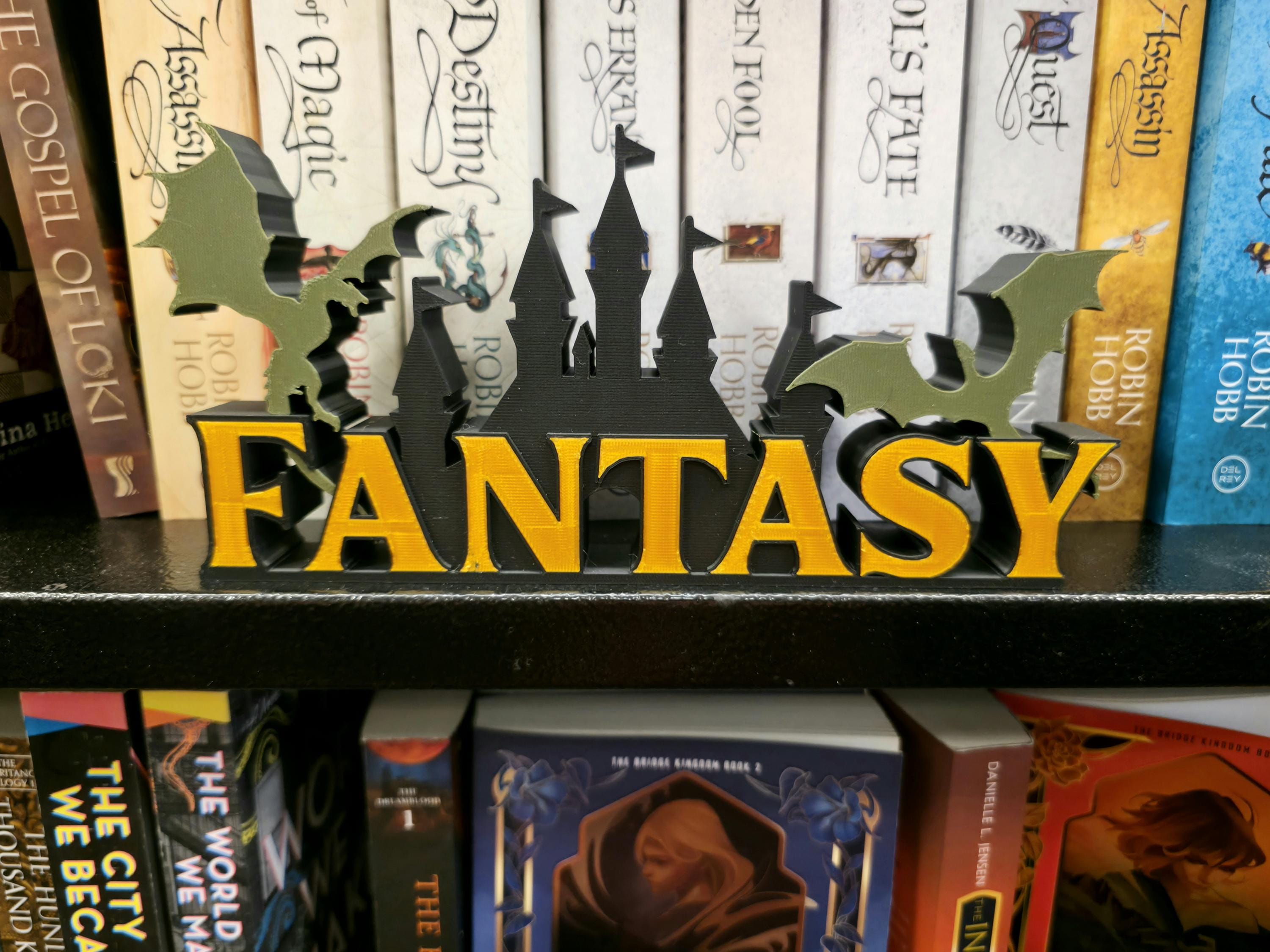 Fantasy Bookshelf Sign - 3D Printed Reader Book Decor - Reading Nook ...