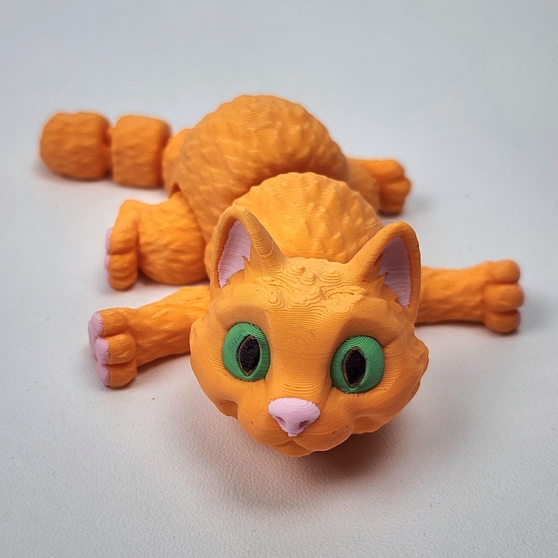 Mini Cat - Articulated Realistic Flexi - Customizable 3D Printed Fidget ...