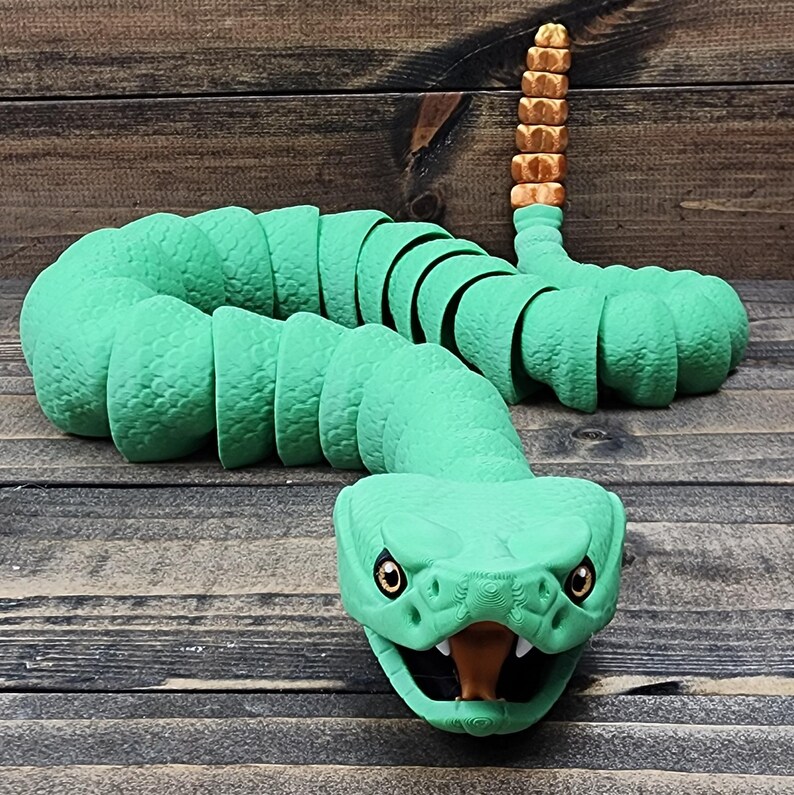 3D Printed Rattle Snake - Realistic Articulated Customizable Flexi ...