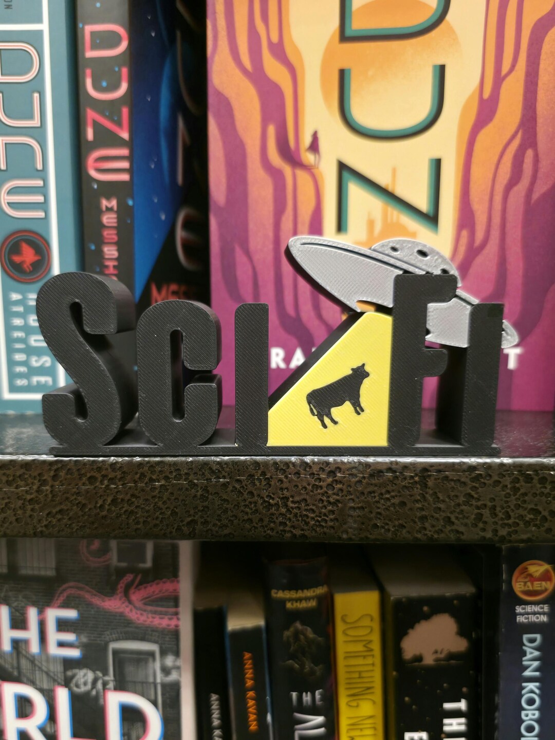 Sci Fi Bookshelf Sign - 3D Printed Reader Book Decor - Reading Nook ...