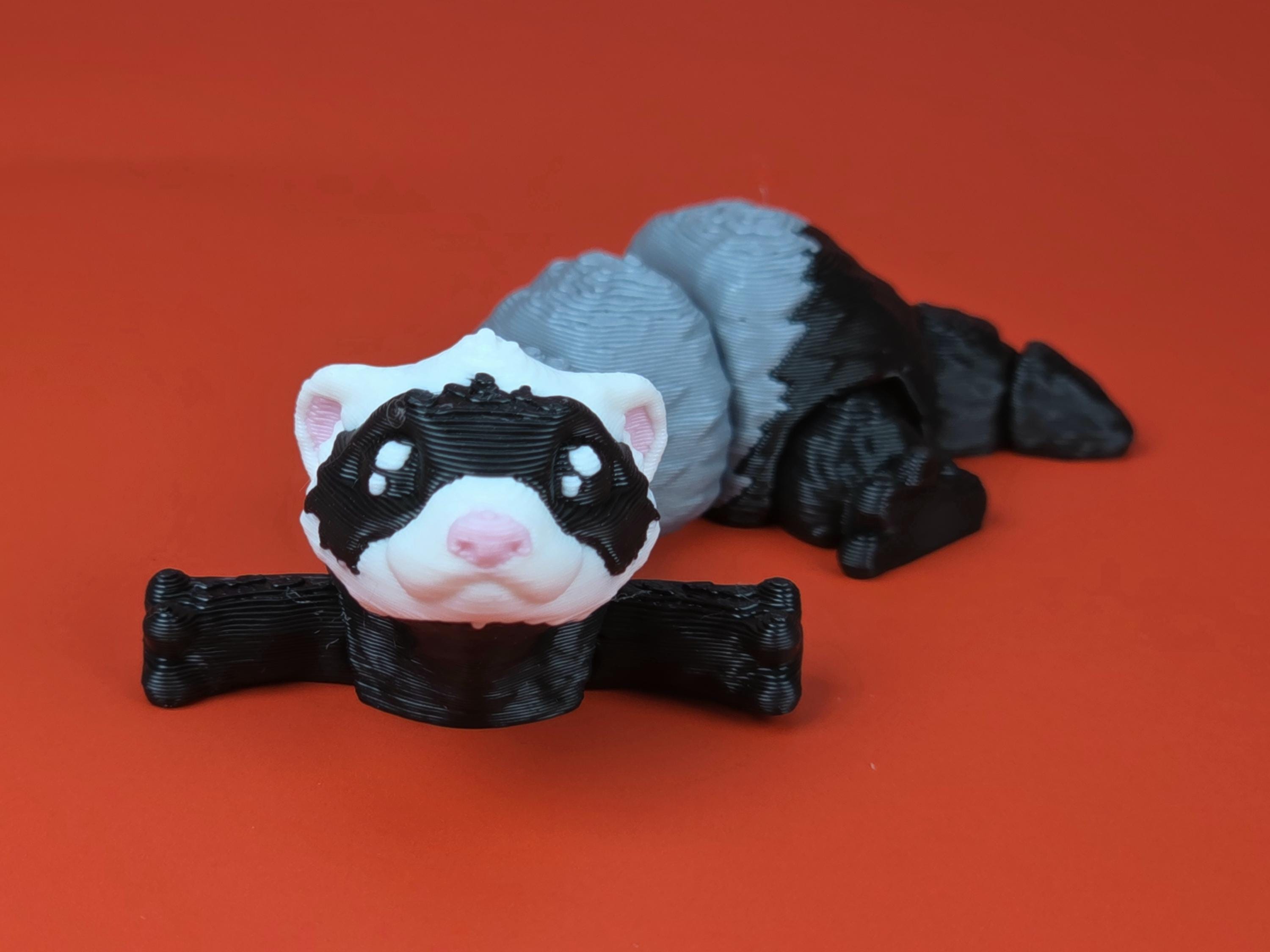 Mini Ferret - 3D Printed Realistic Animal Figurine - Customizable and ...