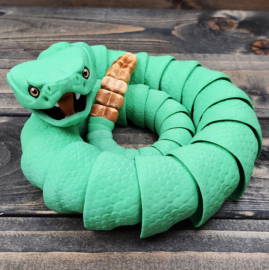 3D Printed Rattle Snake - Realistic Articulated Customizable Flexi ...