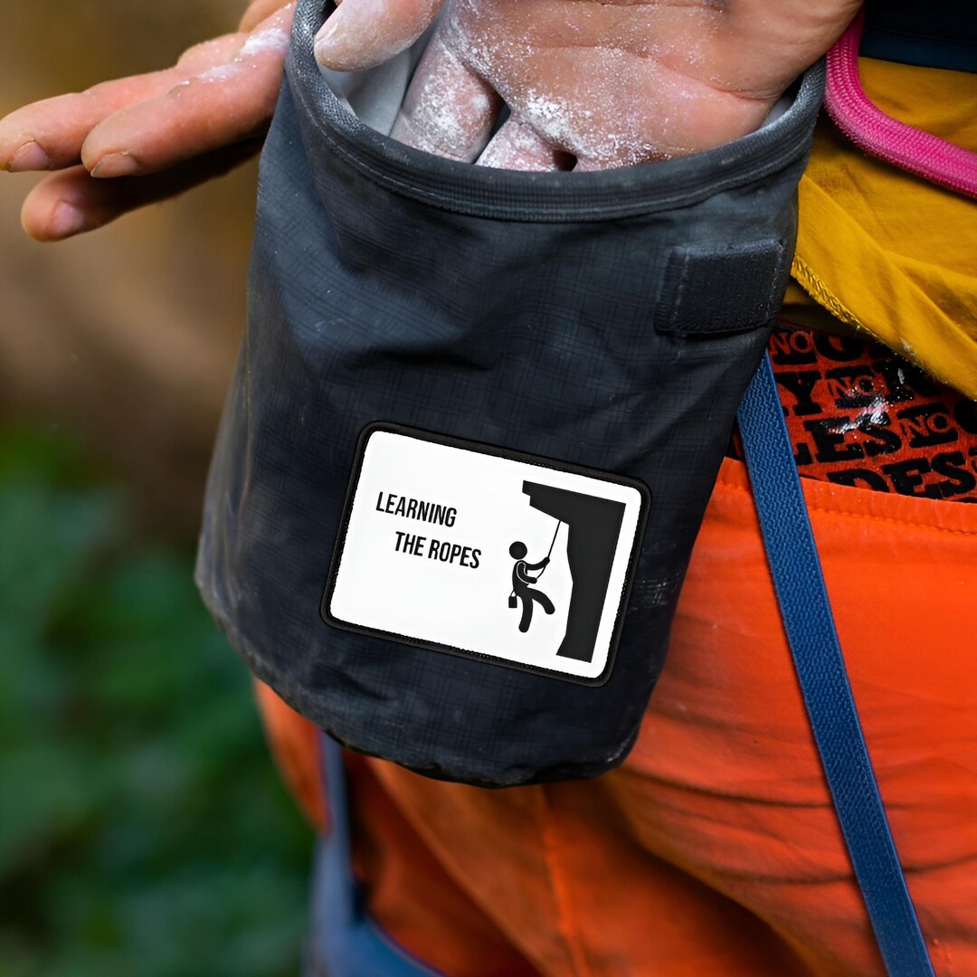 Learning the Ropes I Bouldering Iron-on Patch Climbing Chalk Bag Patch ...