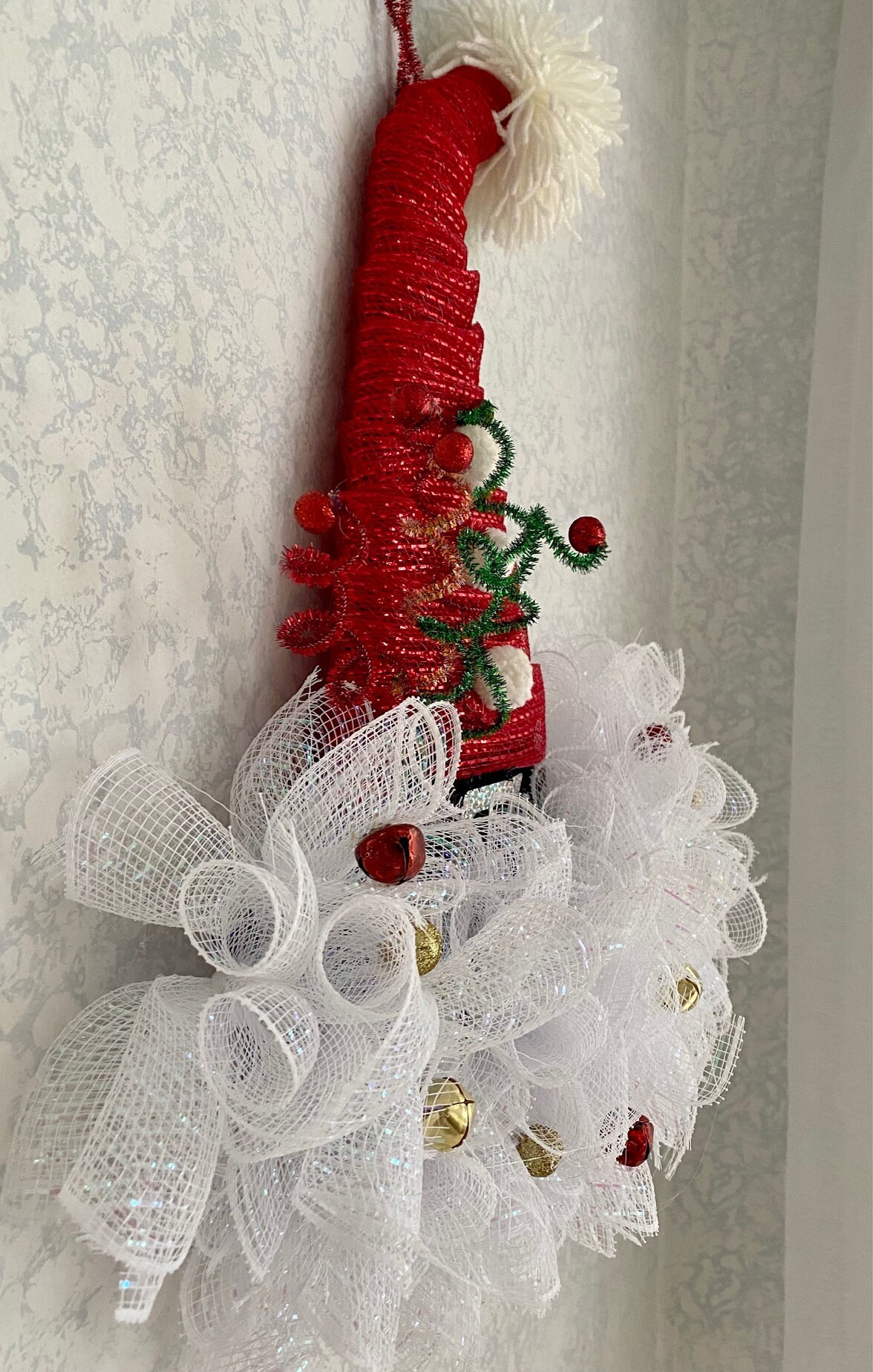 Santa Hat Wreath Christmas Wreath Christmas Decor Front - Etsy