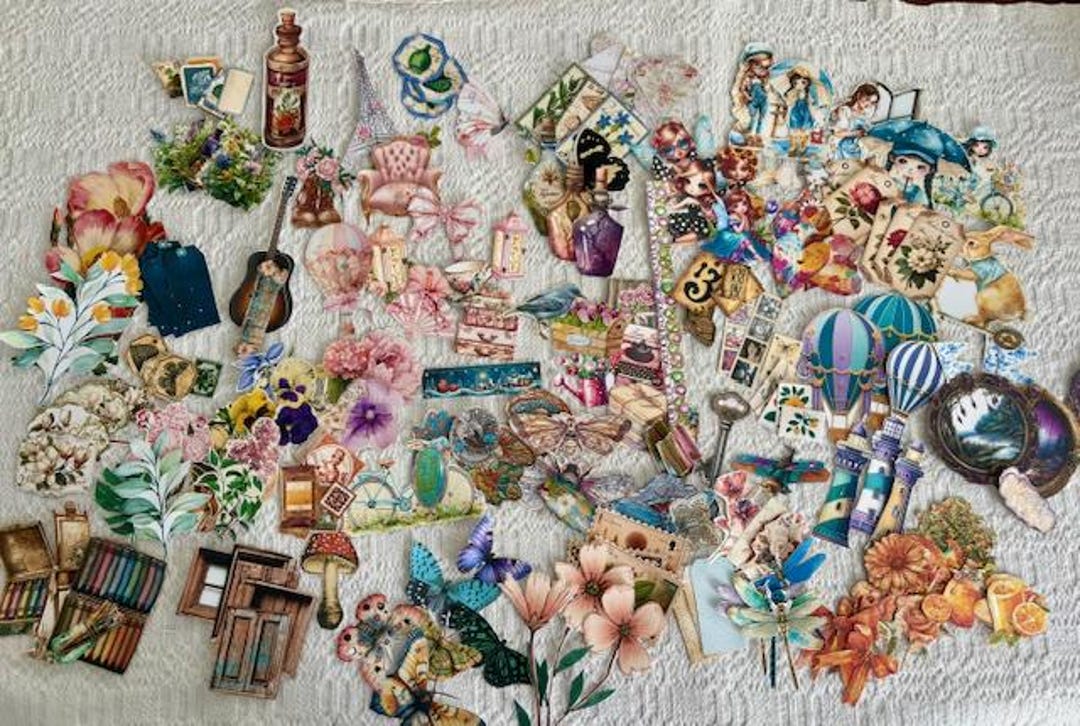 200 Pieces of Junk Journal Fussy Cuts, Bits and Scraps, Junk Journal ...