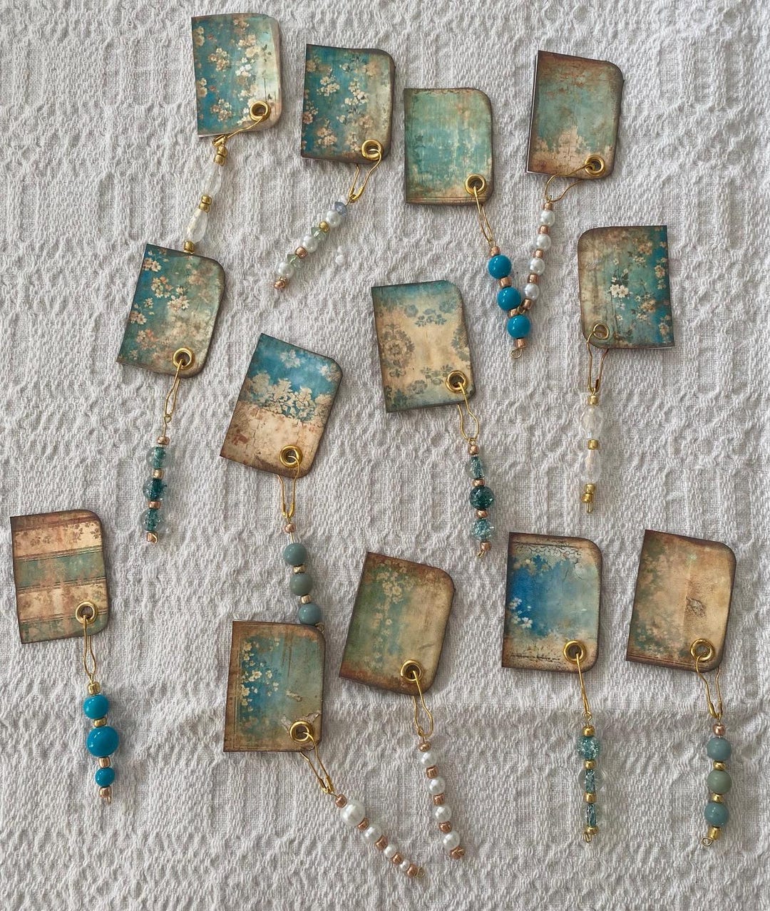 Set of 5 French Blue Themed Junk Journal Dangles, Junk Journal Page ...