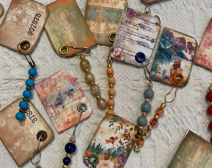 Set of 5 Junk Journal Dangles, Junk Journal Page Tabs, Journal Supplies ...