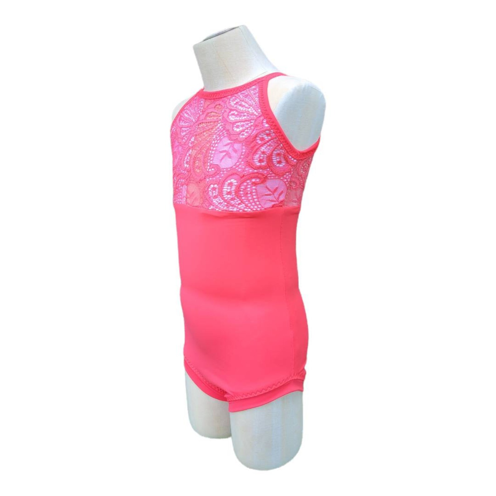 Girls Dance Leotard Coral Lace Leotard Dance Convention Wear Dance Class Attire Recital T