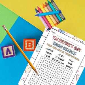 Valentine's Day Word Search: Sweet & Fun Puzzle for Kids (instant ...