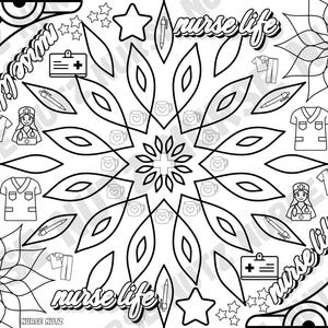 Nurse Life Mandala Nurse Coloring Sheet, Instant Download, Nurse Gift ...