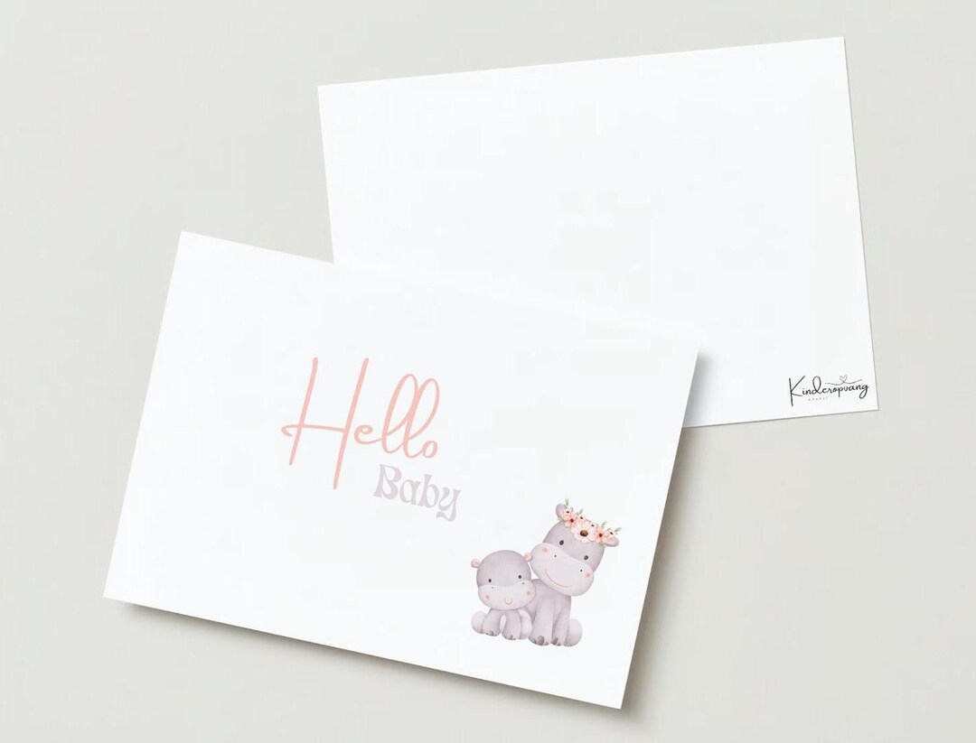 Hello Baby Printable Card / Instant Download PDF / New Baby Card / Baby ...