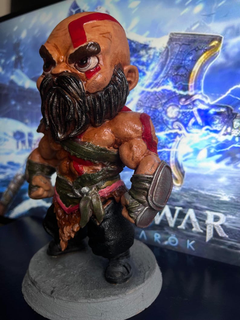 Kratos Chibi Figure Cute God of War Character Design Kratos Chibi ...