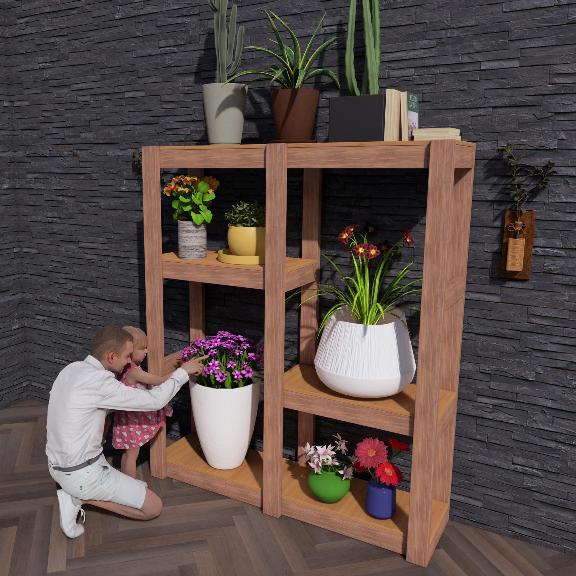Wooden Display Stand for Large Plants & Decor, DIY PDF Staggered Wooden ...