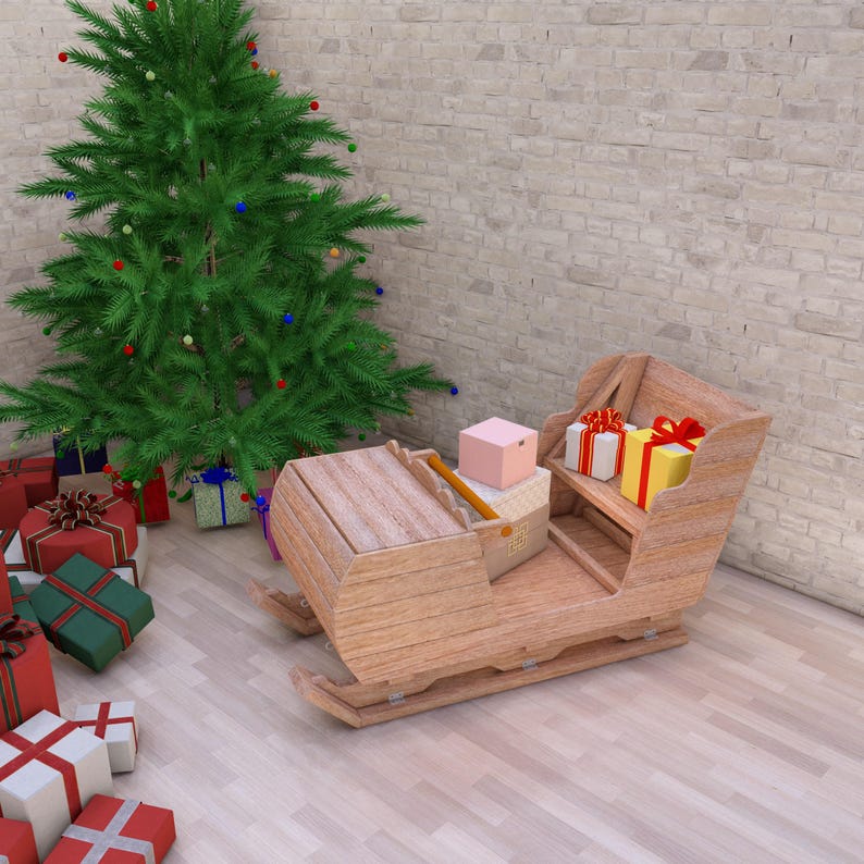 Santa Sleigh, Christmas Sled Furniture, Outdoor and Indoor Sleigh ...