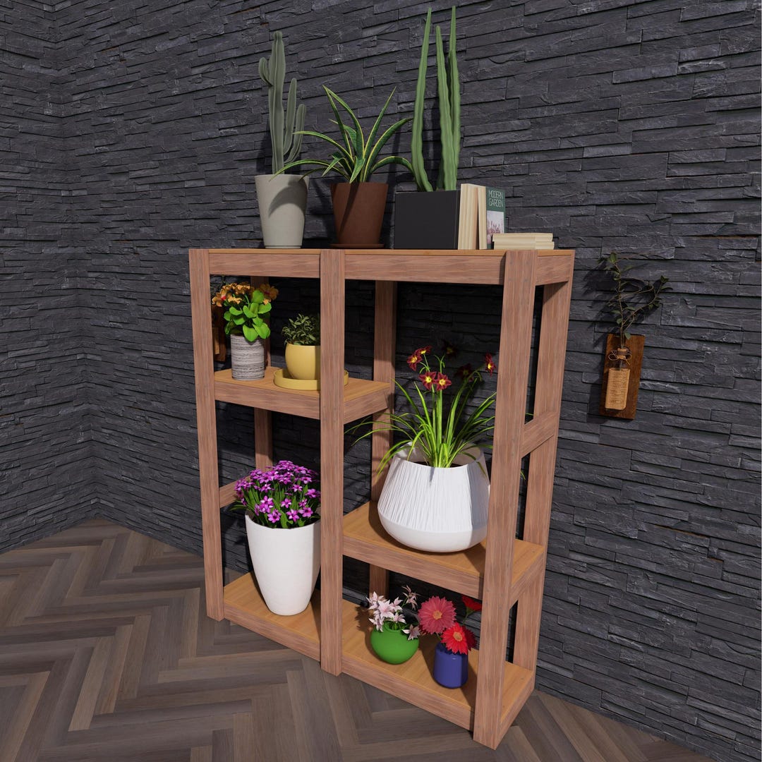 Wooden Display Stand for Large Plants & Decor, DIY PDF Staggered Wooden ...