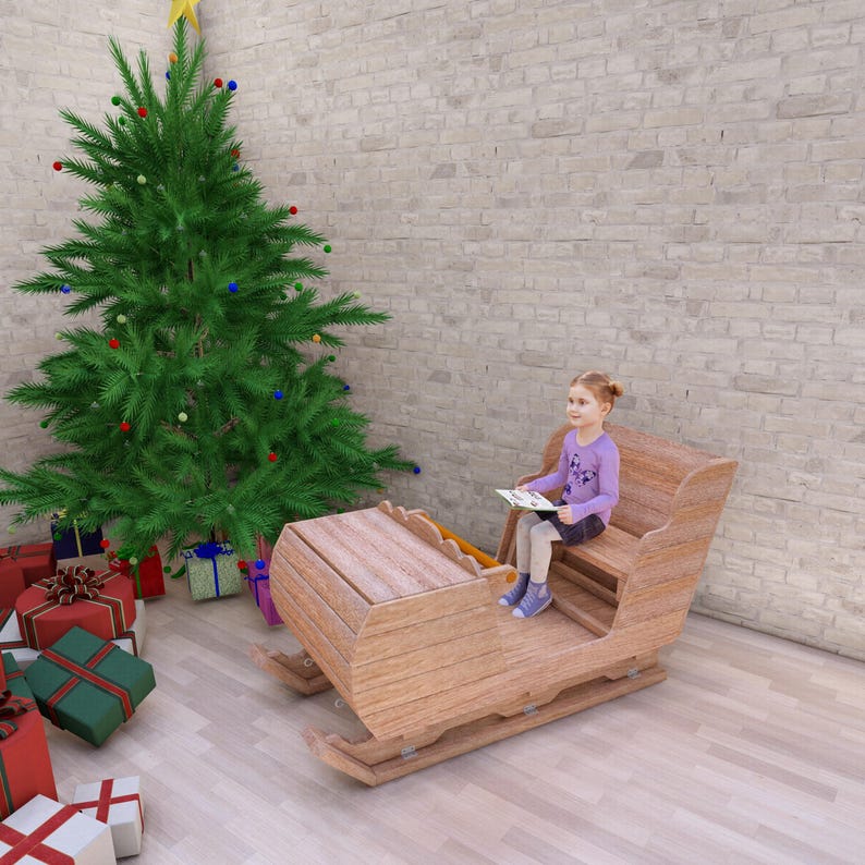 Santa Sleigh, Christmas Sled Furniture, Outdoor and Indoor Sleigh ...