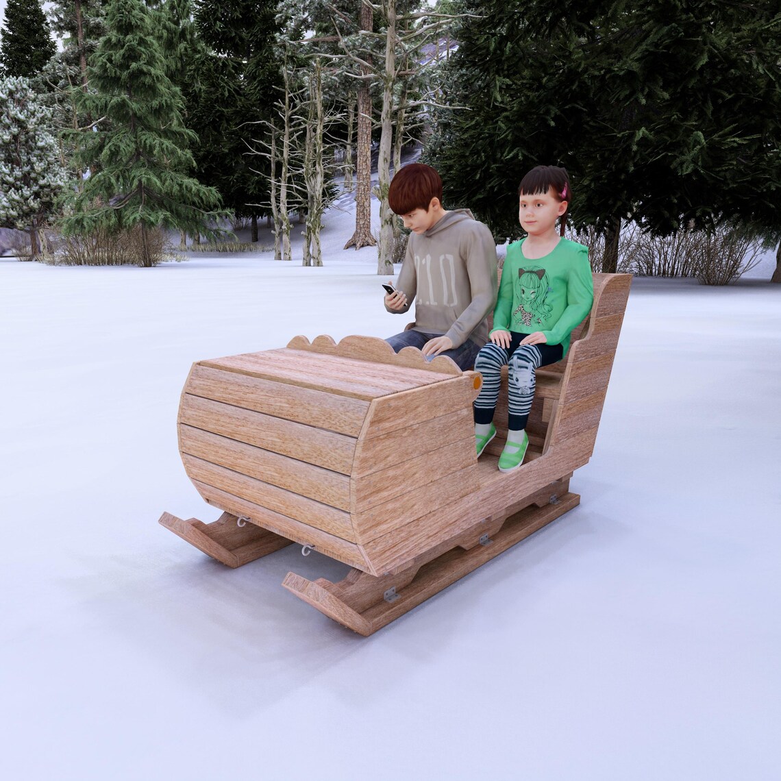Santa Sleigh, Christmas Sled Furniture, Outdoor and Indoor Sleigh ...