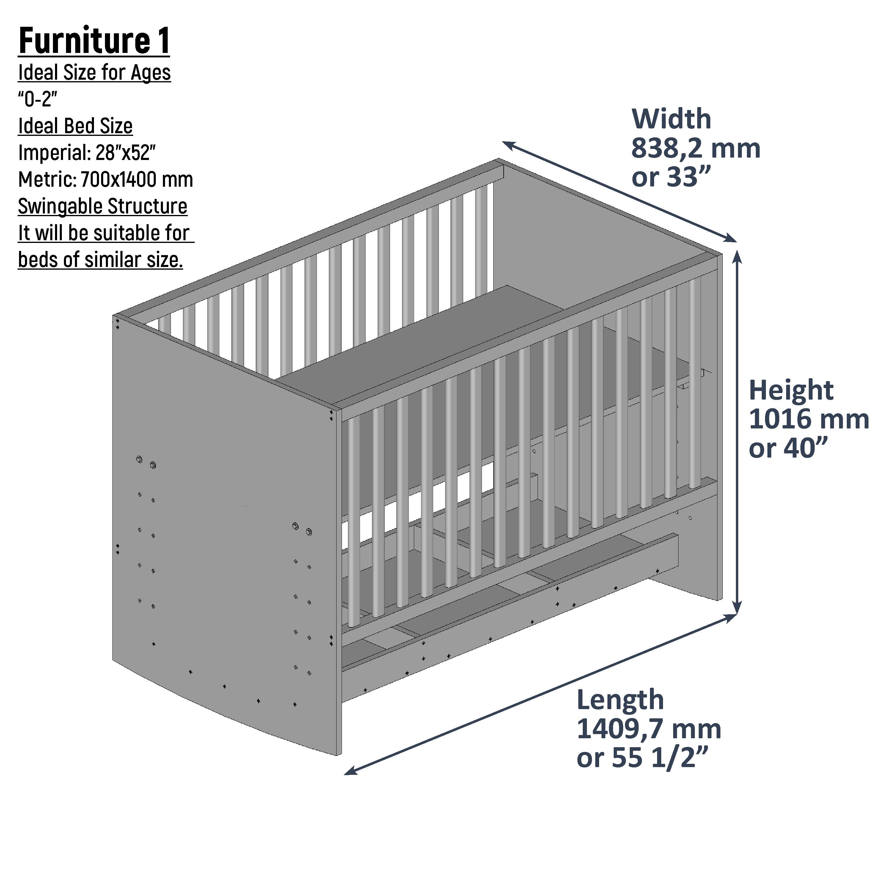 Convertible Baby Cradle PDF, Transforms Into Full-size Bed, Long ...