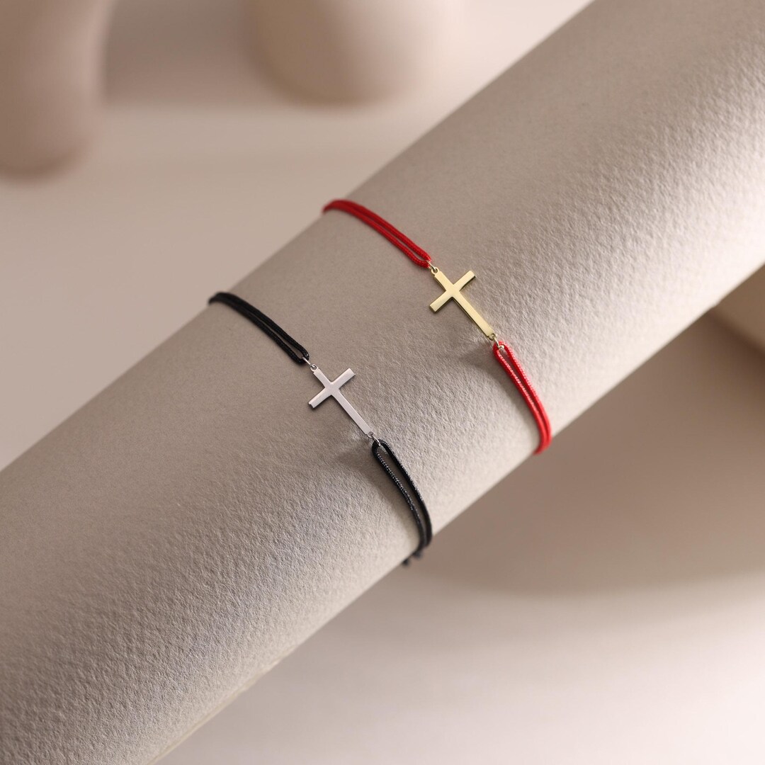 Cross Adjustable Bracelet, Cool Christian Jewelry, Tiny Cross Bracelet ...