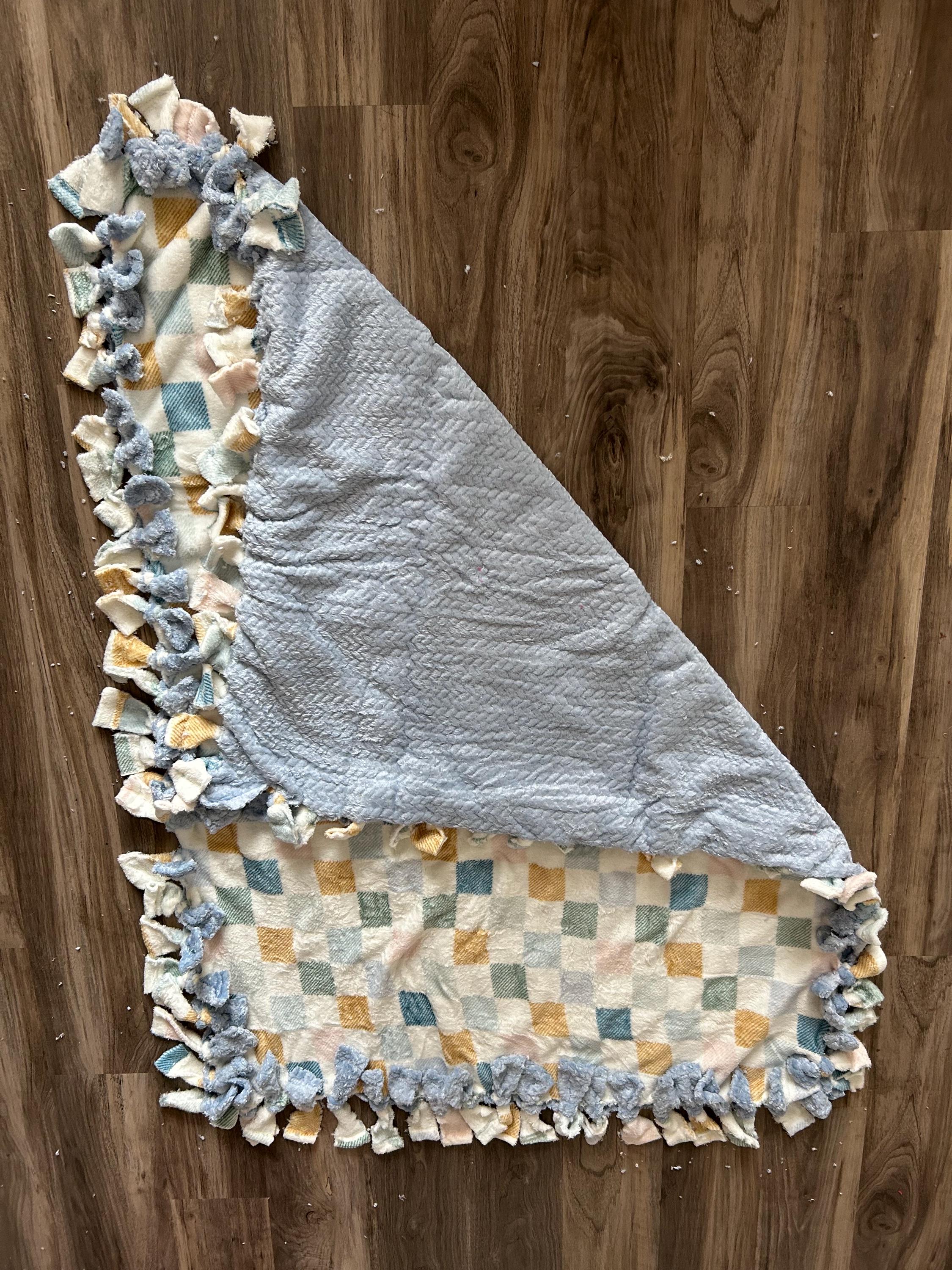 Checkered Print Fleece Tie Homemade Blanket - Etsy