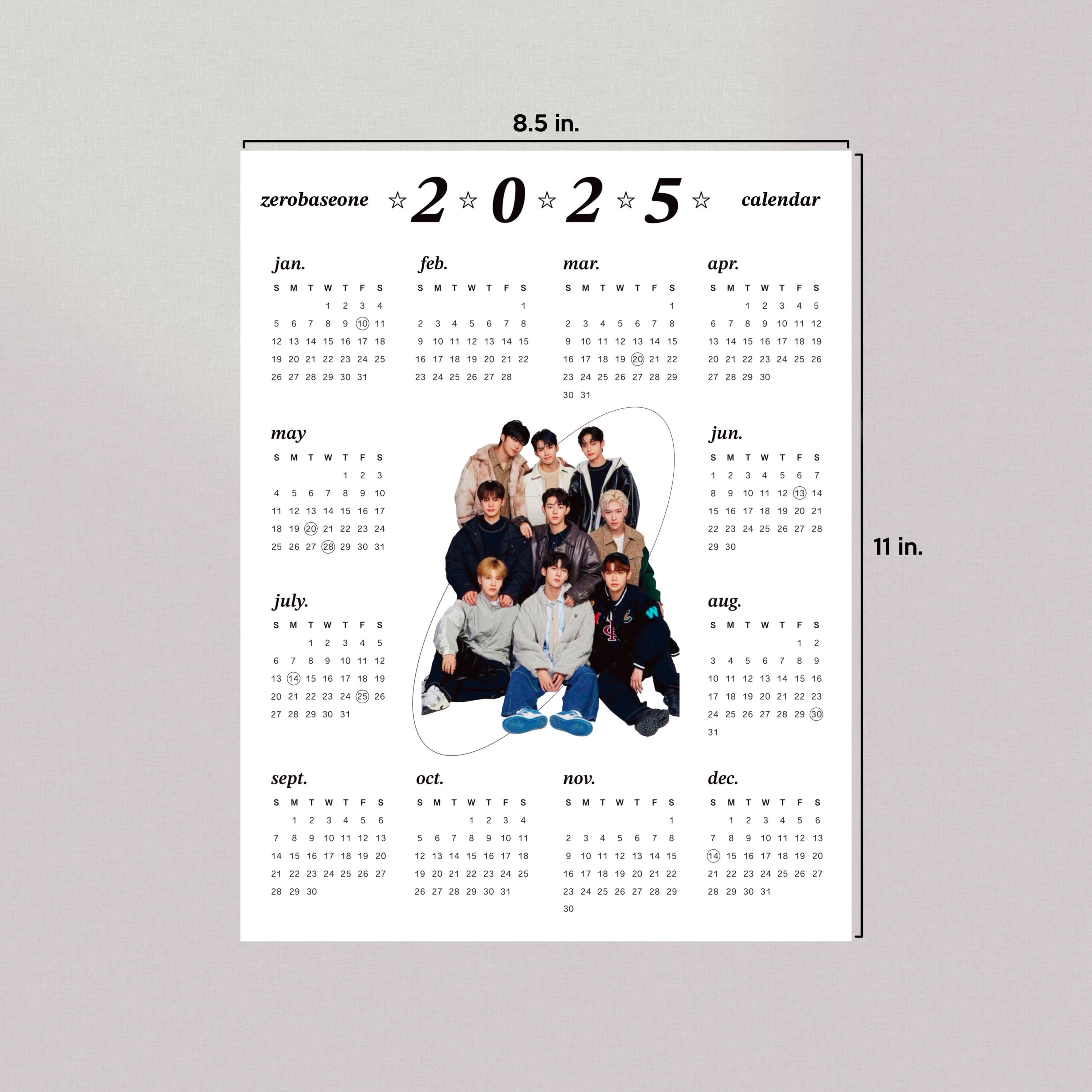 ZEROBASEONE 2025 Wall Calendar Poster - Etsy