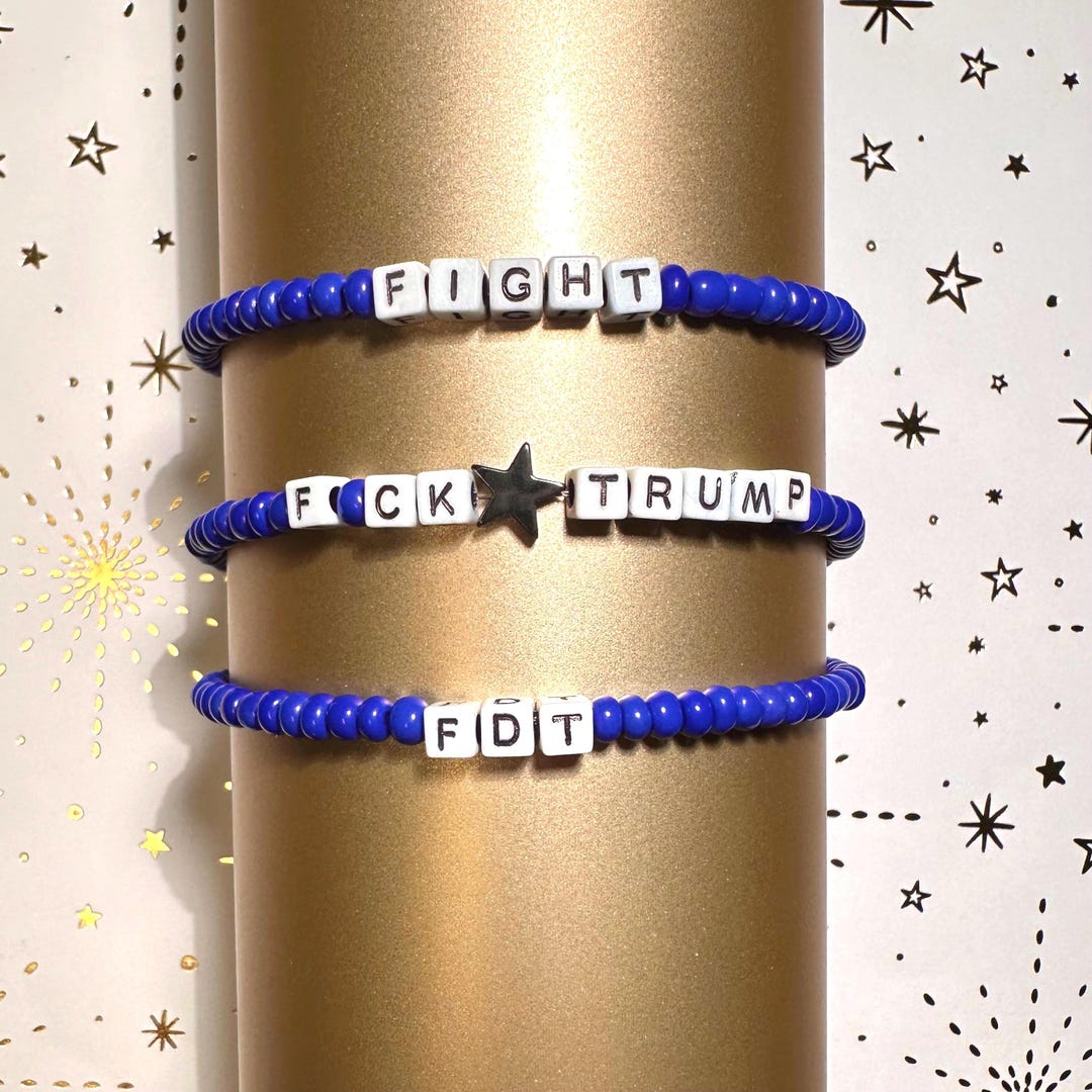 Blue Beaded Bracelet: Political Statement, Anti-trump Jewelry, F ICE - Etsy