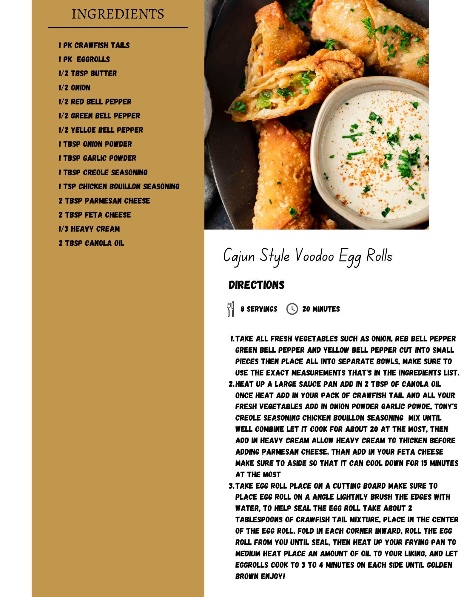 Cajun Style Voodoo Egg Roll - Etsy